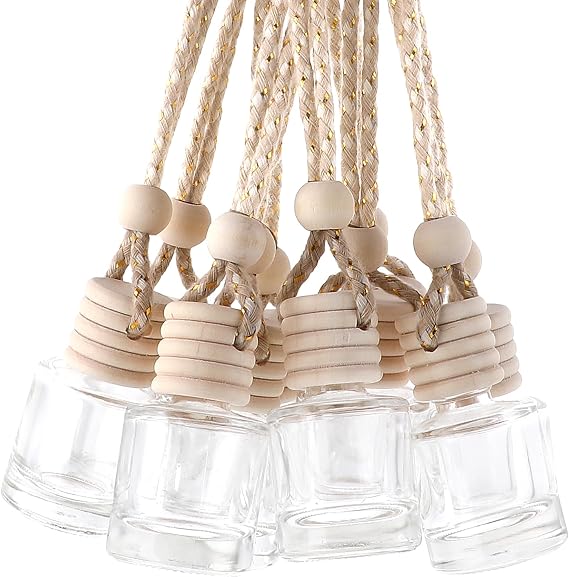 Amazon.com: 20Pcs Hanging Empty Car Freshener Glass Bottle, Essential ...
