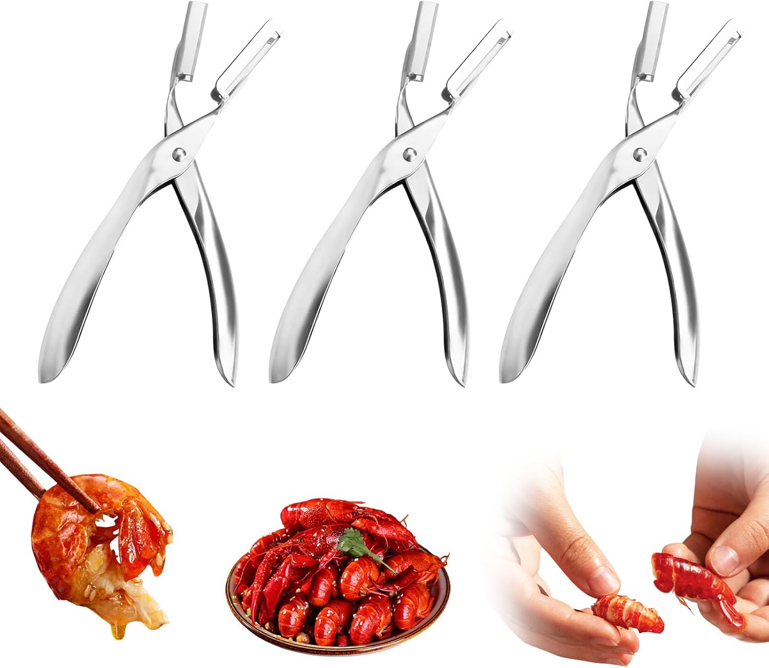 Amazon.com: Cxqbsmy 3PCS Crawfish Peeler, Durable Stainless Steel ...