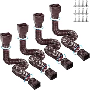 Gutterlix 4 Pack Flexible Gutter Downspout Extensions Extendable from ...