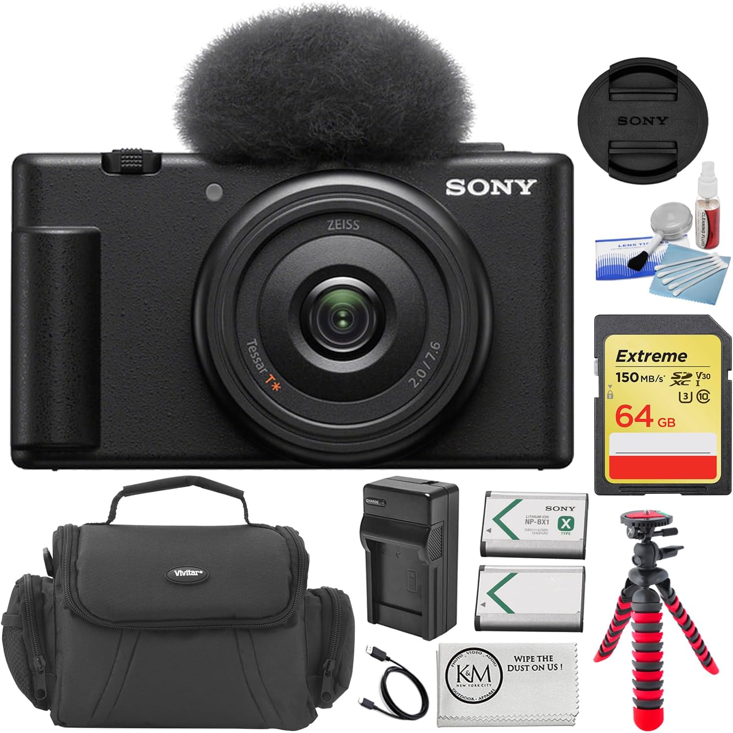 Amazon.com : Sony ZV-1F Vlogging Camera, Black Bundle with 64GB SD Card ...
