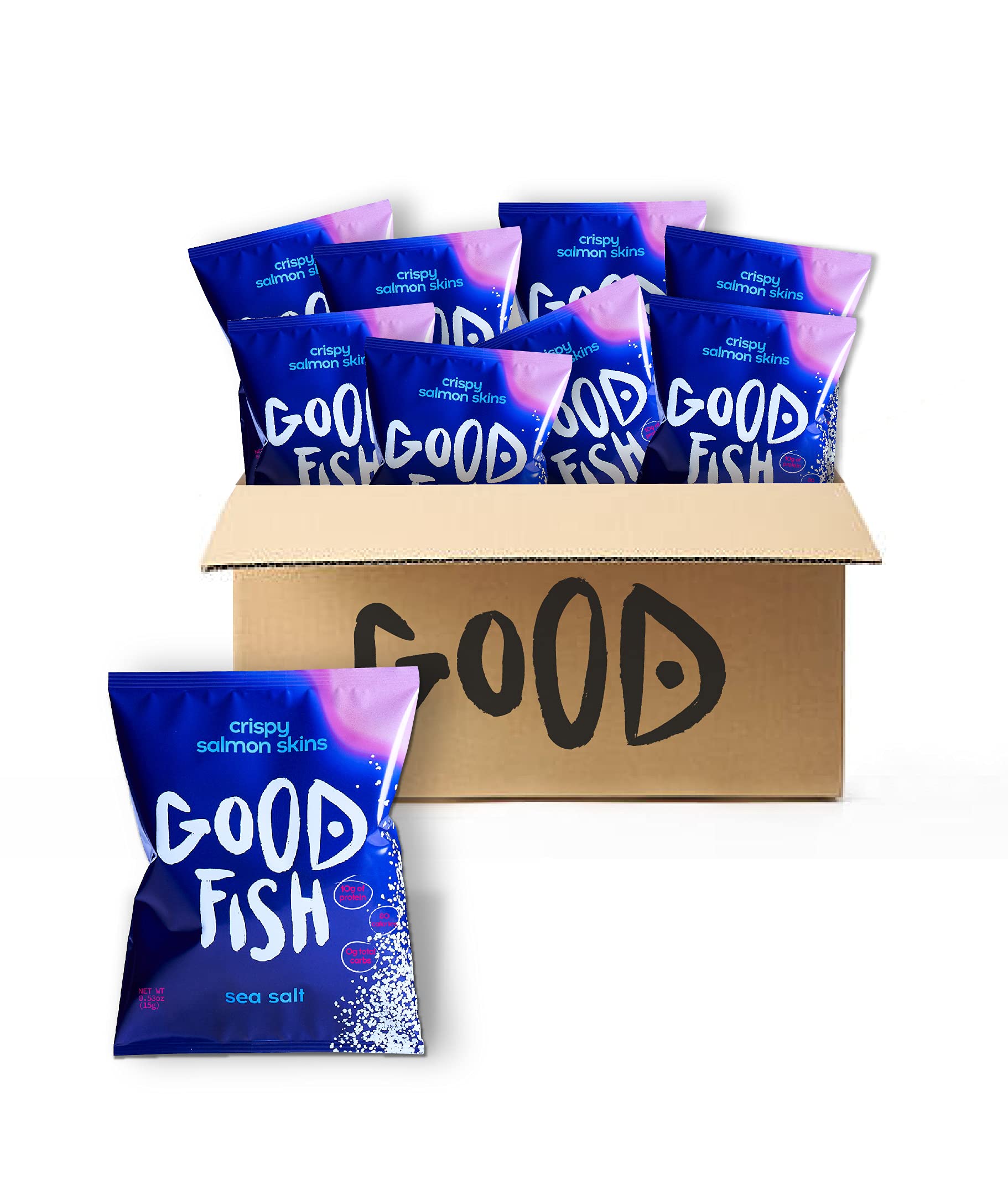 Crispy Salmon Skin Chips By Goodfish Sea Salt 8 Pack | Desertcart Australia