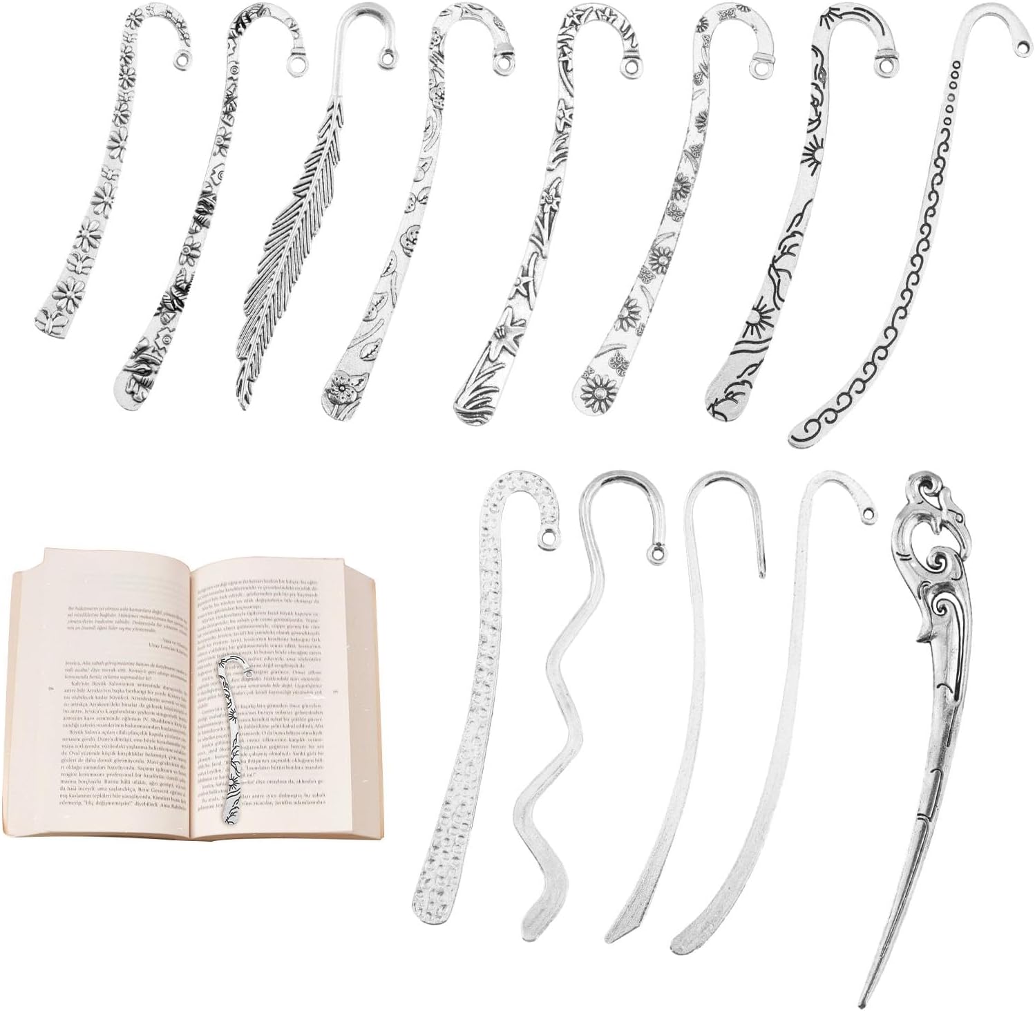 Amazon.com: BWWNBY 20pcs Alloy Tibetan DIY Bookmark Hooks - Retro ...