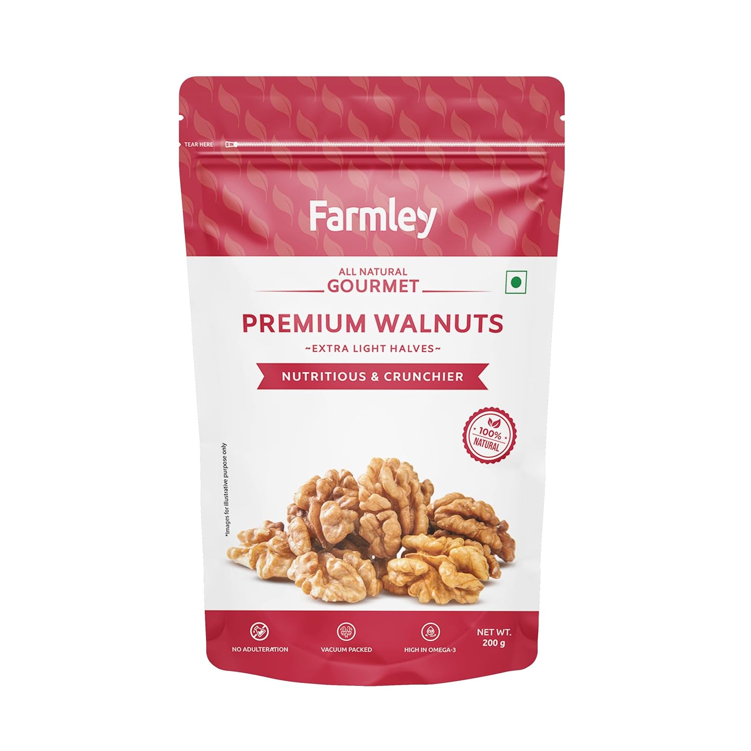Farmley Premium Chile Walnut Kernel | 200 g | Walnuts Without Shell ...