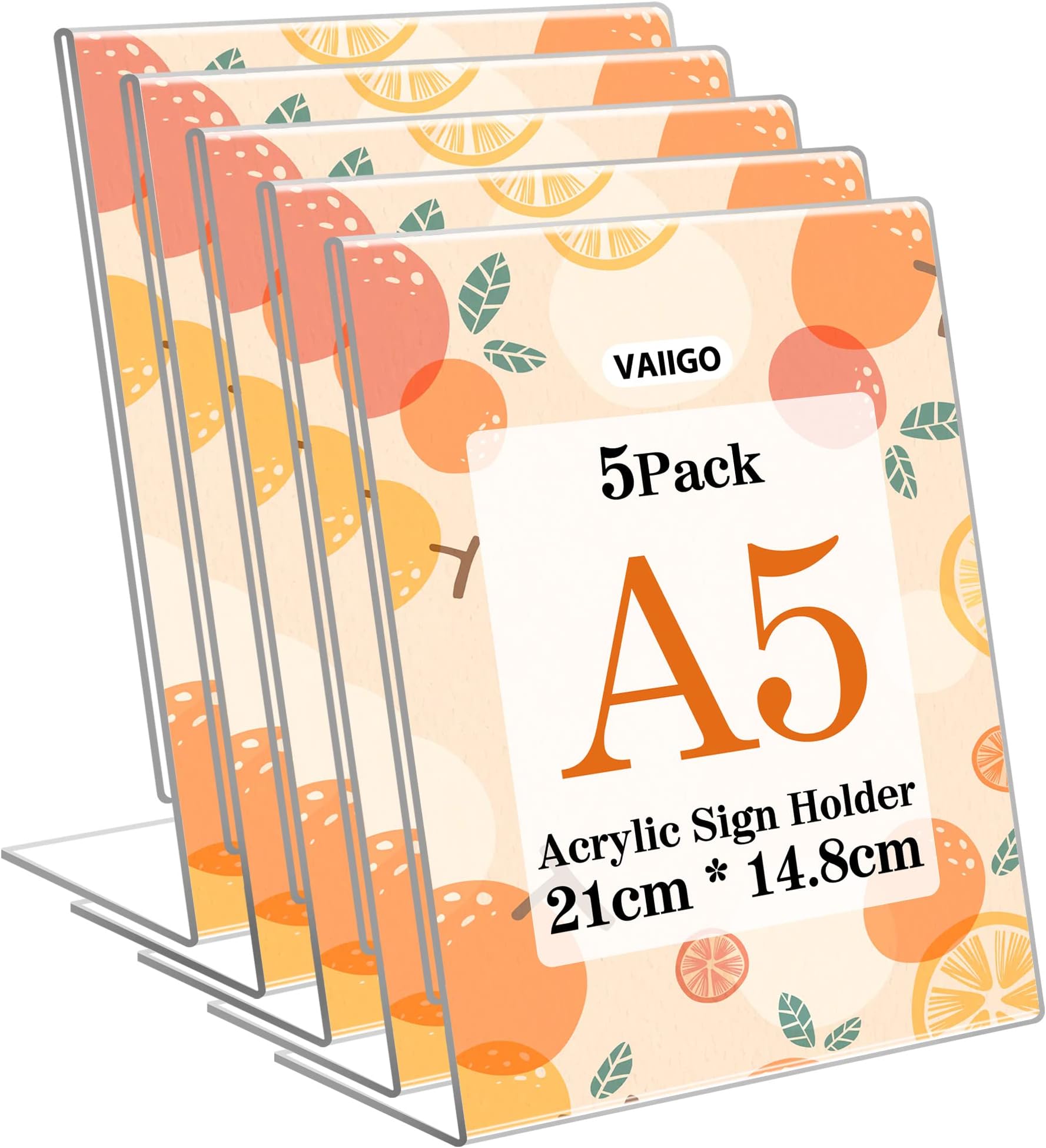 A5 Slant Back Acrylic Sign Holder Poster Menu Holder, L-Shape Perspex ...
