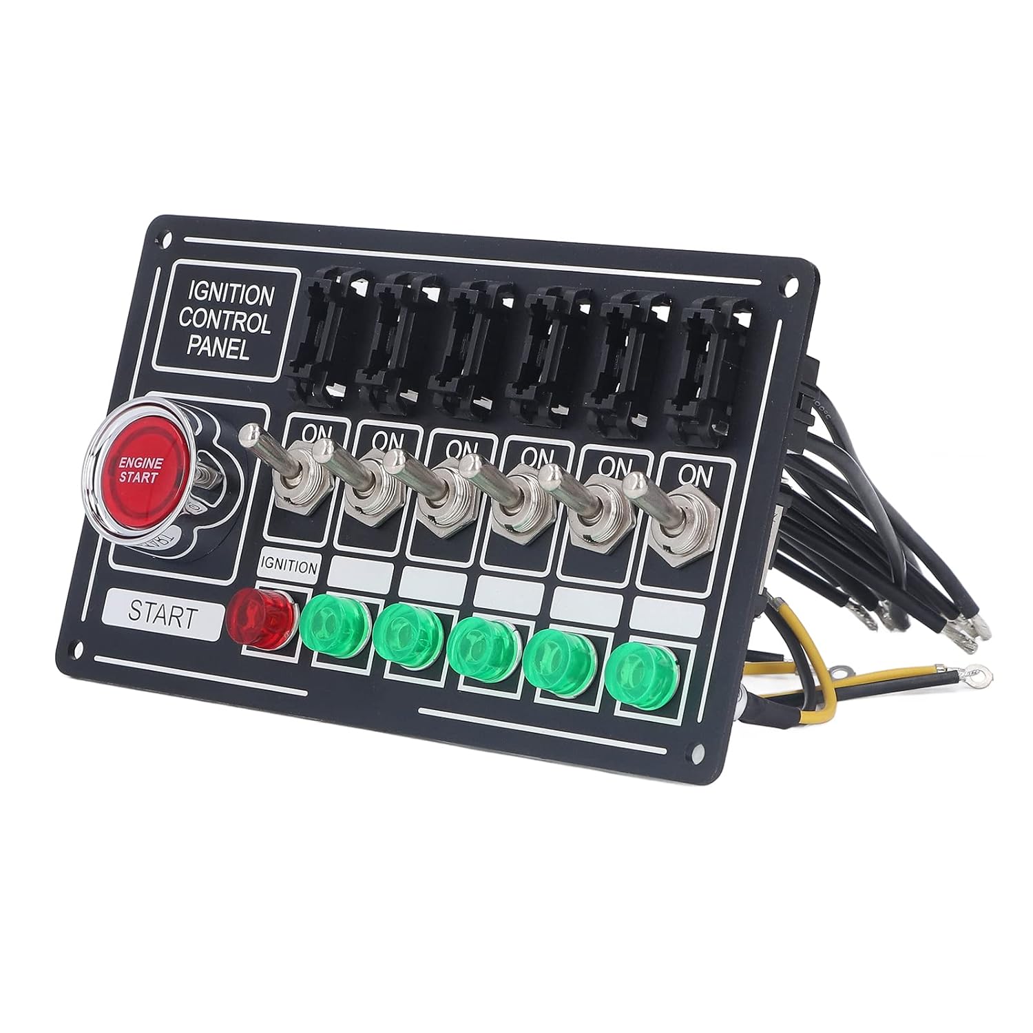 Amazon.com: Car Ignition Engine Starter Panel, 6 Gang Design Universal ...