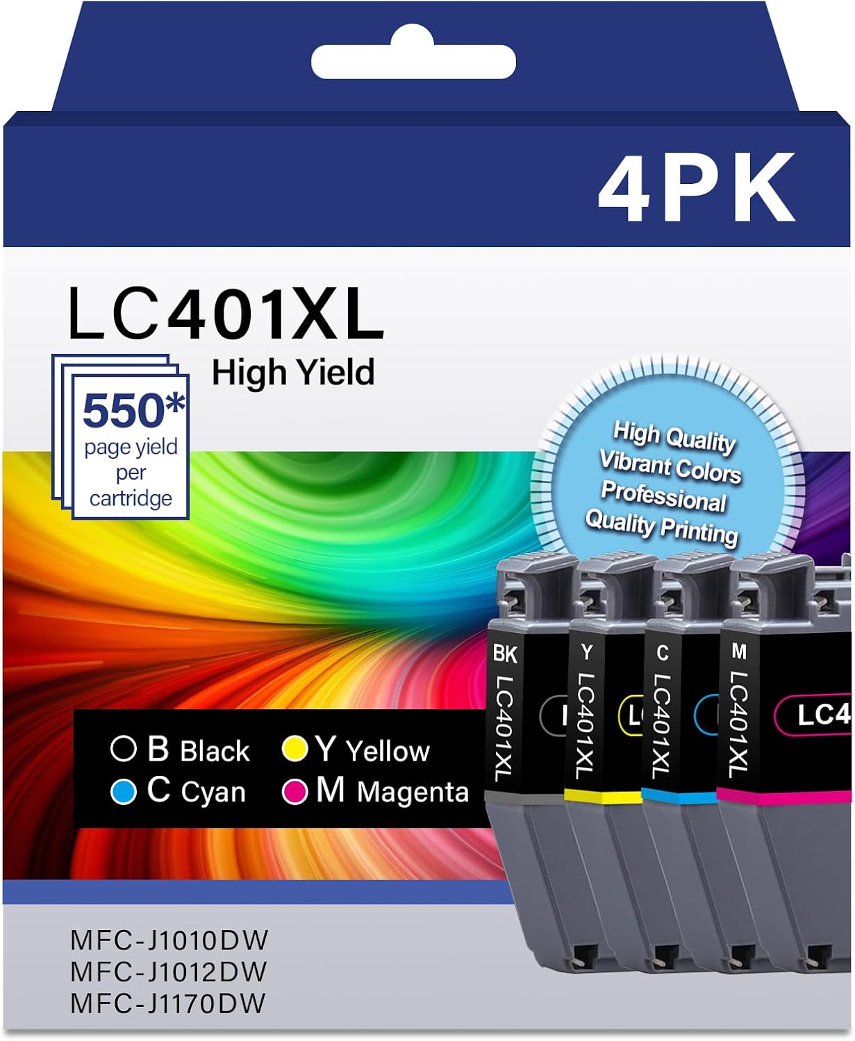 Amazon.com: Printer Ink LC401 LC401XL LC 401 MFC-J1010DW Ink Cartridges ...