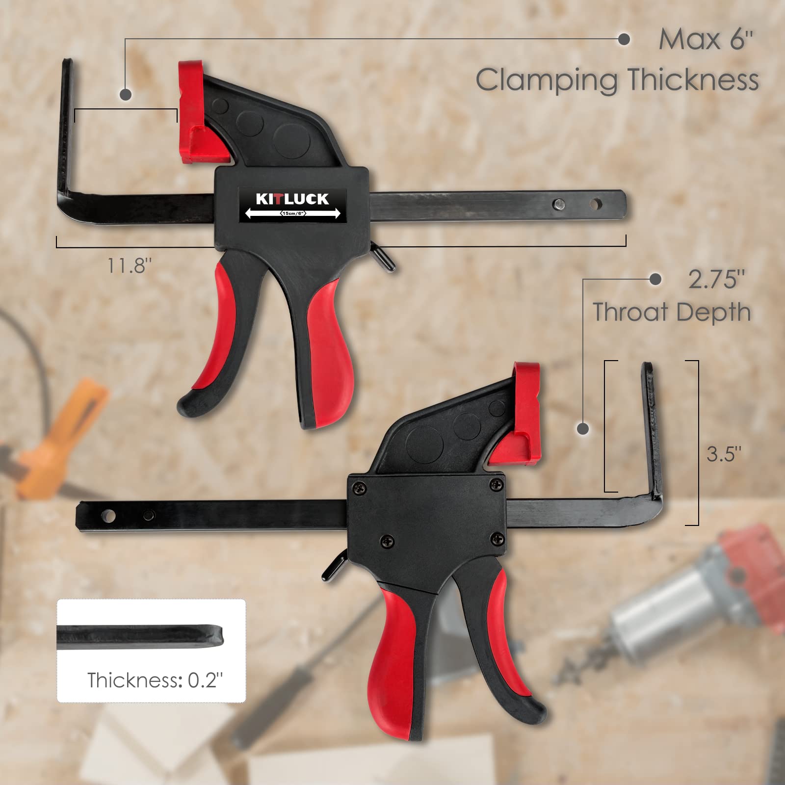 Snapklik.com : Track Saw Clamp, Quick Release Guide Rail Clamp For ...