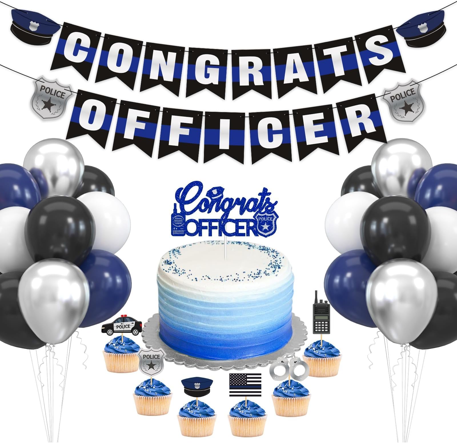 Amazon.com: 12 Pieces Police Party Hanging Swirls and Police Party ...