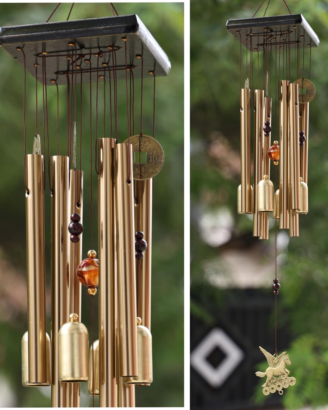 Soothing Sound Wind Chime For Door RareSkies Wooden Circle Hanging ...
