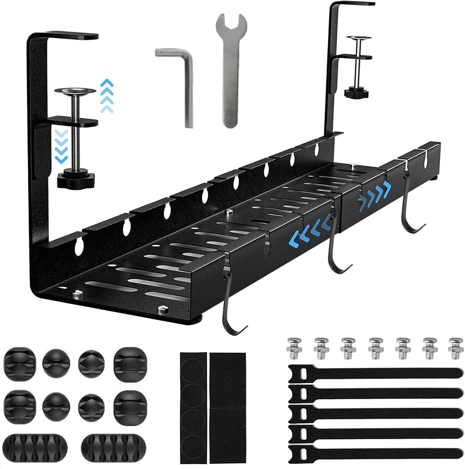 Desk Cable Management Tray, Home Office Cable Storage Basket, Clamp ...