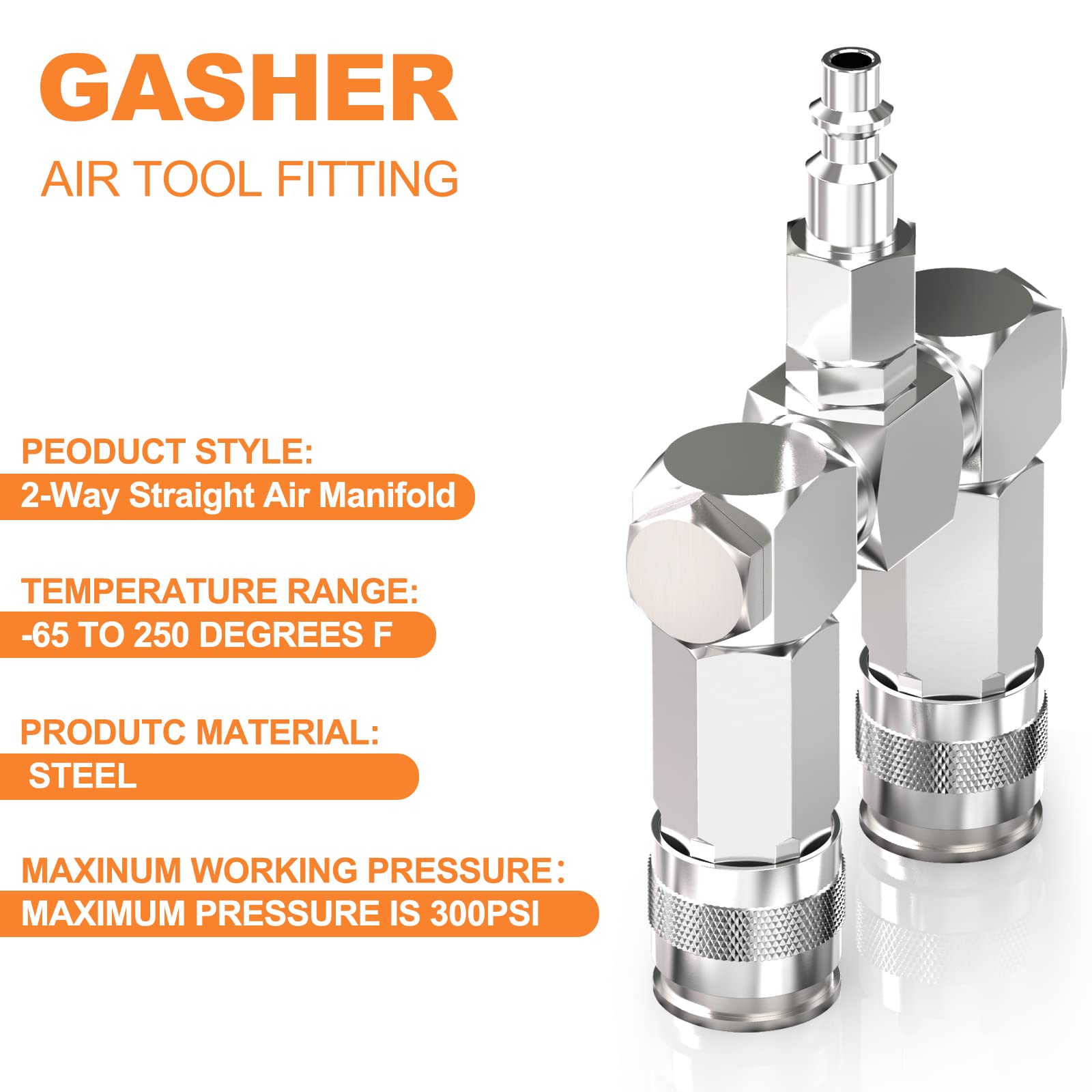 Snapklik.com : GASHER 2-Way Air Manifold 3 Ports Steel Industrial ...