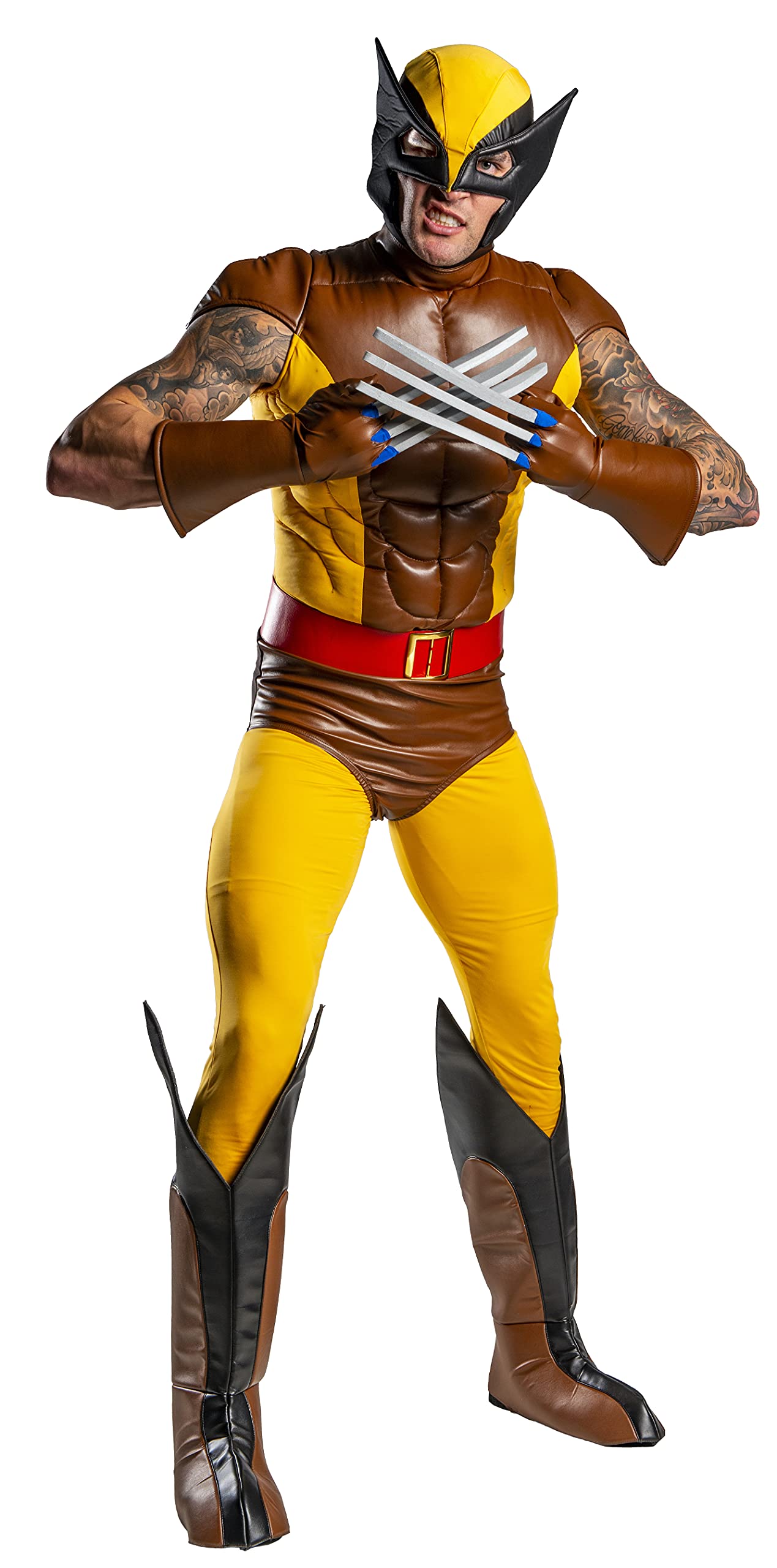 Charades X Men Adult Wolverine Brown Fancy Dress Costume X | Desertcart ...