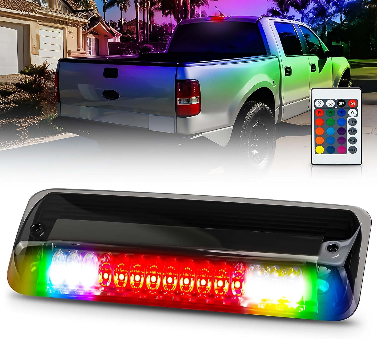 Amazon.com: Bestview Multi-Color RGB LED High Mount Stop Light ...