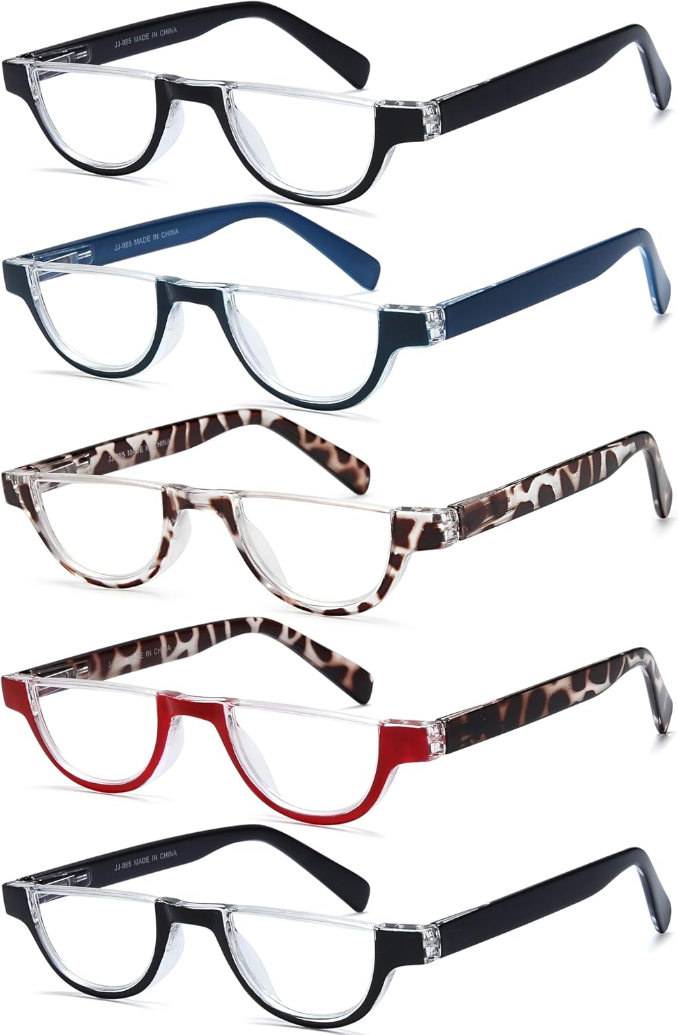 Amazon.com: EYEURL Half Frame Reading Glasses for Women-5 Pack Blue ...