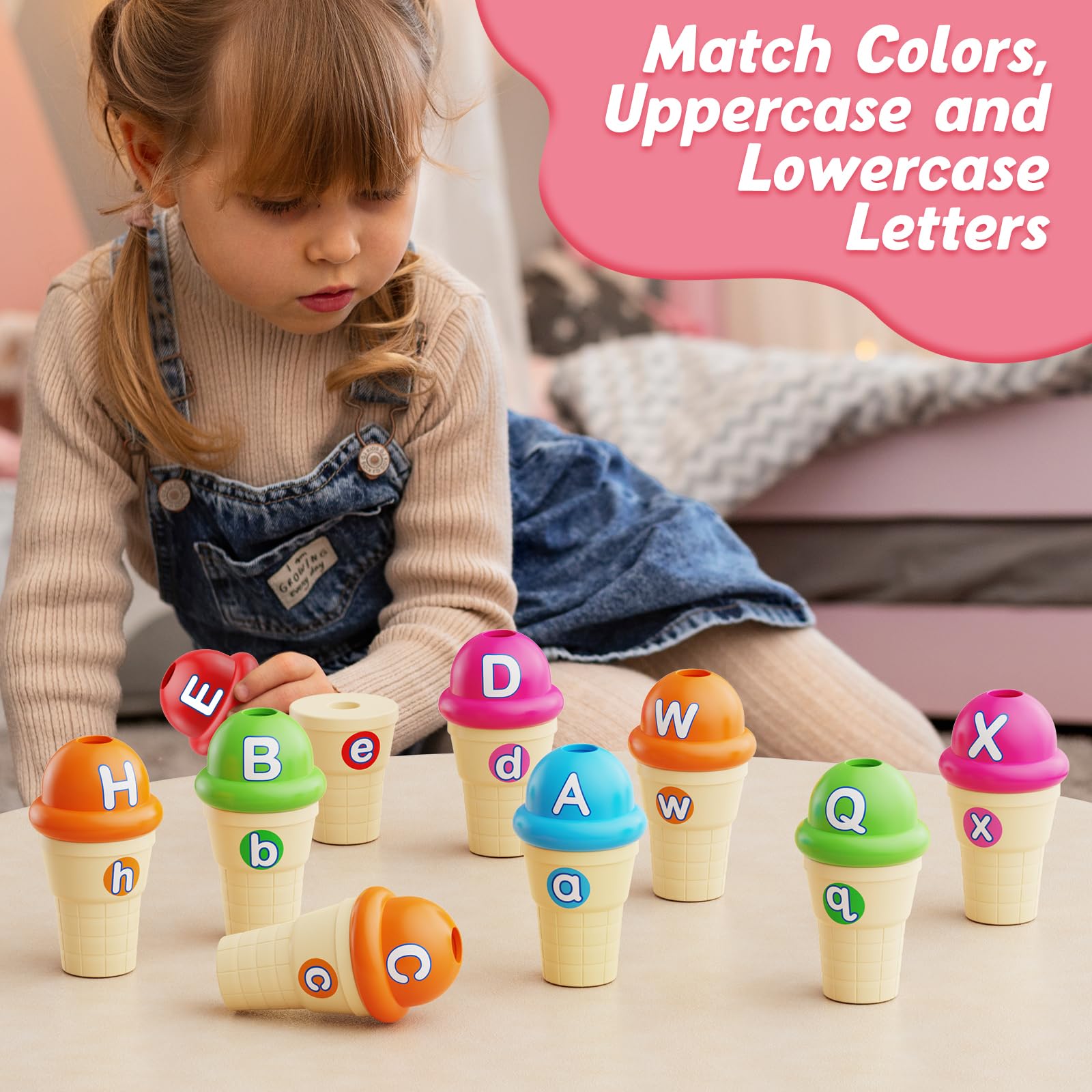 Snapklik.com : Alphabet Learning Toys,Ice Cream Toys Play Set,ABC Learning For Toddlers Kids ...