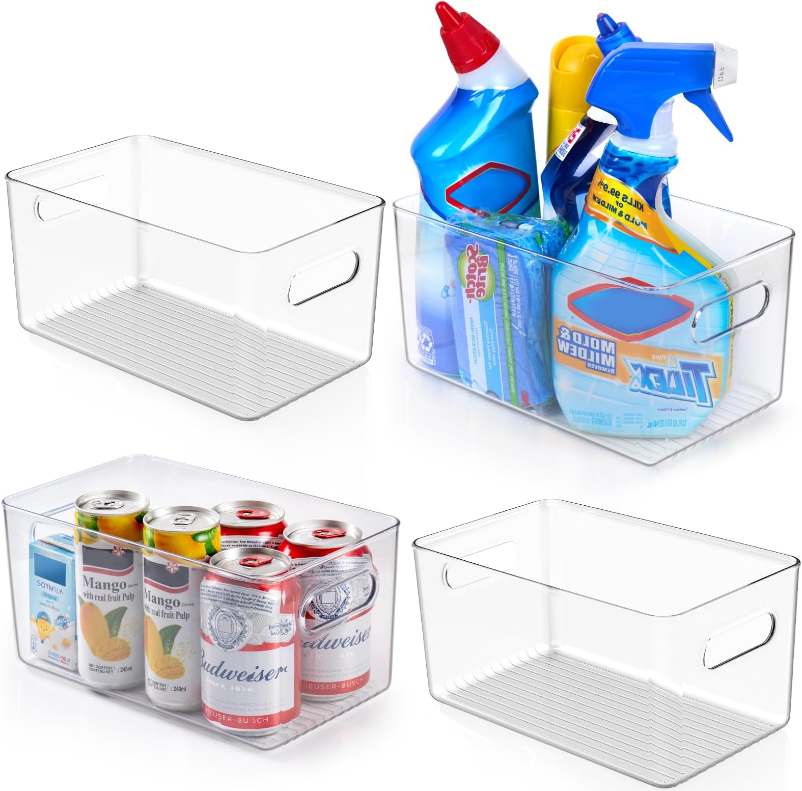 Amazon.com: Flyxiregg Fridge Organizer Bins, 8 Pcs Clear Plastic ...