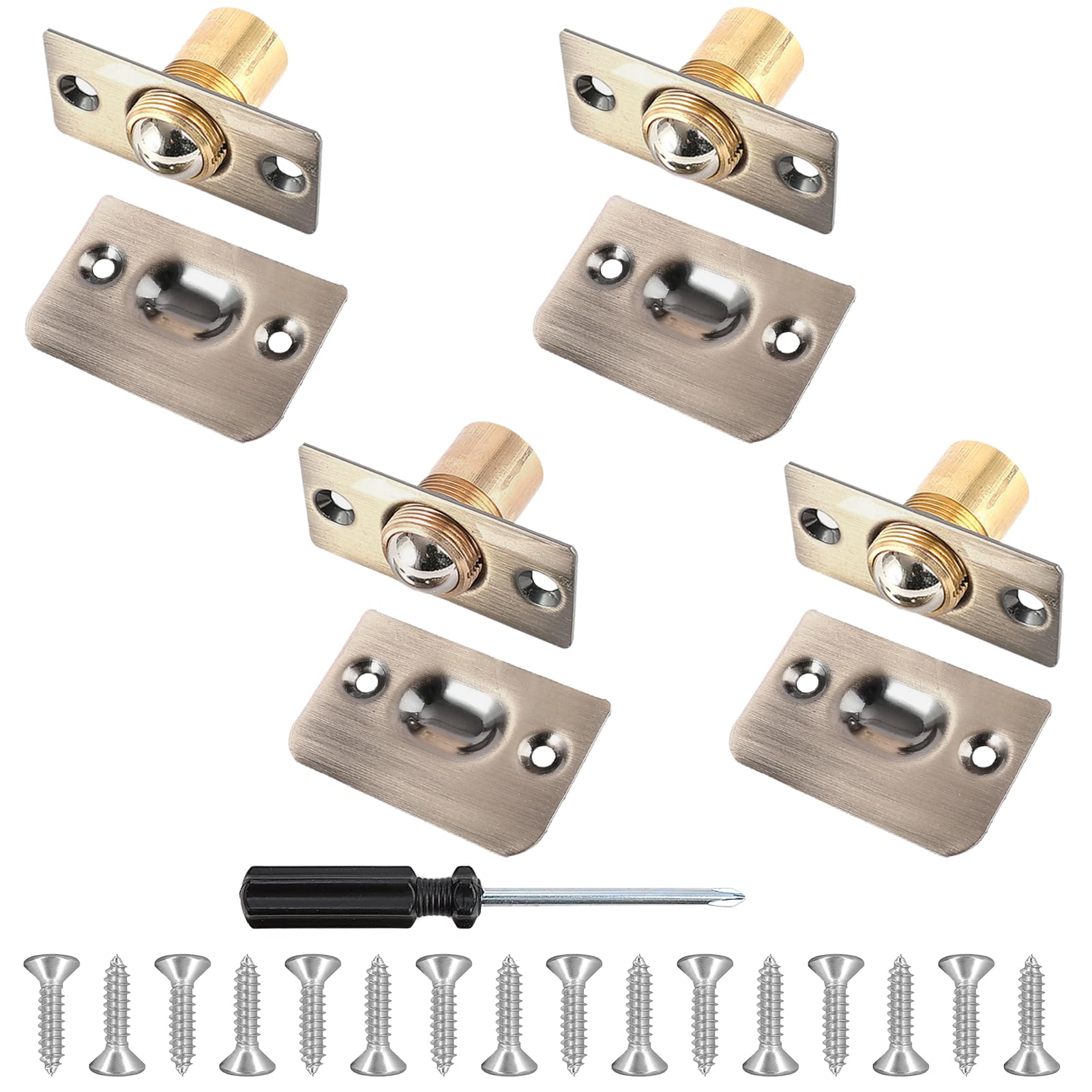 Taoduod Ball Door Catches with Screwdriver, 4 Pack Adjustable Roller ...