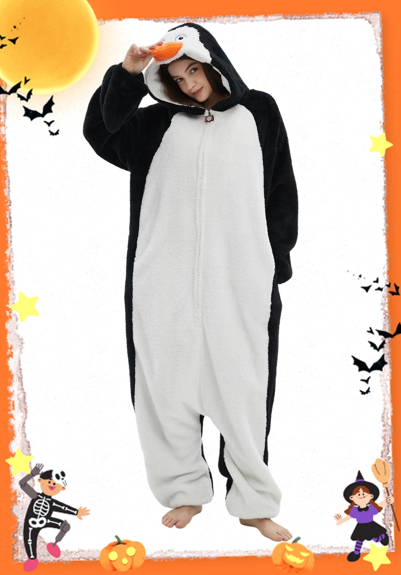 Snapklik.com : Unisex Adult Penguin Onesie Costume Plush Fleece ...