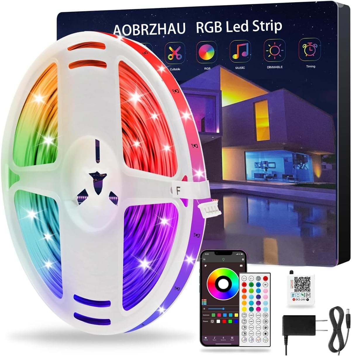 Amazon.com: 50ft Led Strips Lights,Rgb Led Lights with Smart App and ...