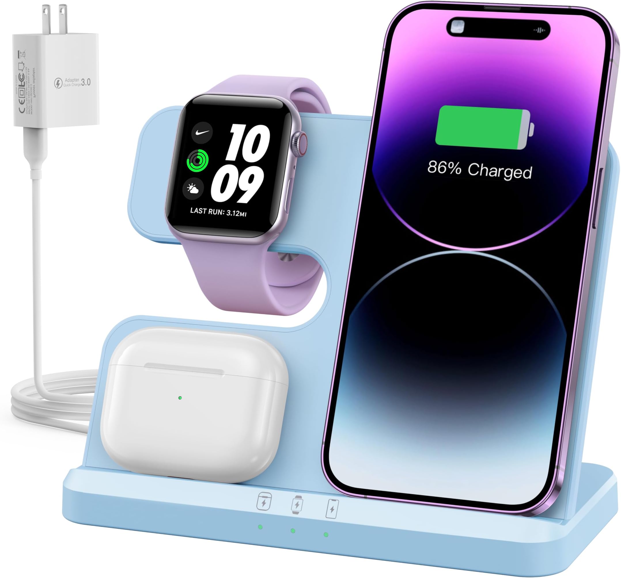 Amazon.com: Kingfom Charging Station for Multiple Devices Apple,Apple ...