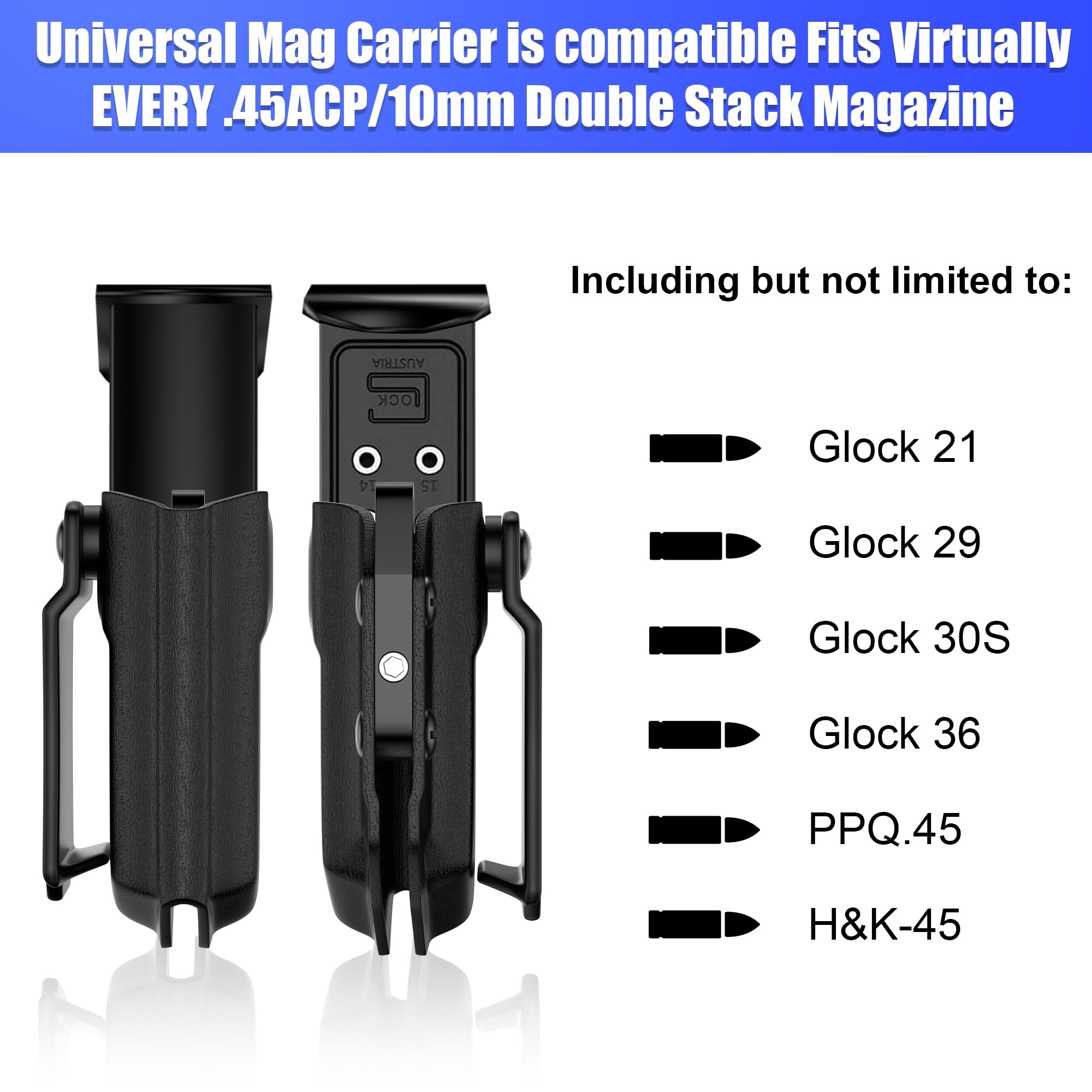 Snapklik.com : 2 Pack Universal Magazine Holster IWB/OWB Mag Carrier ...