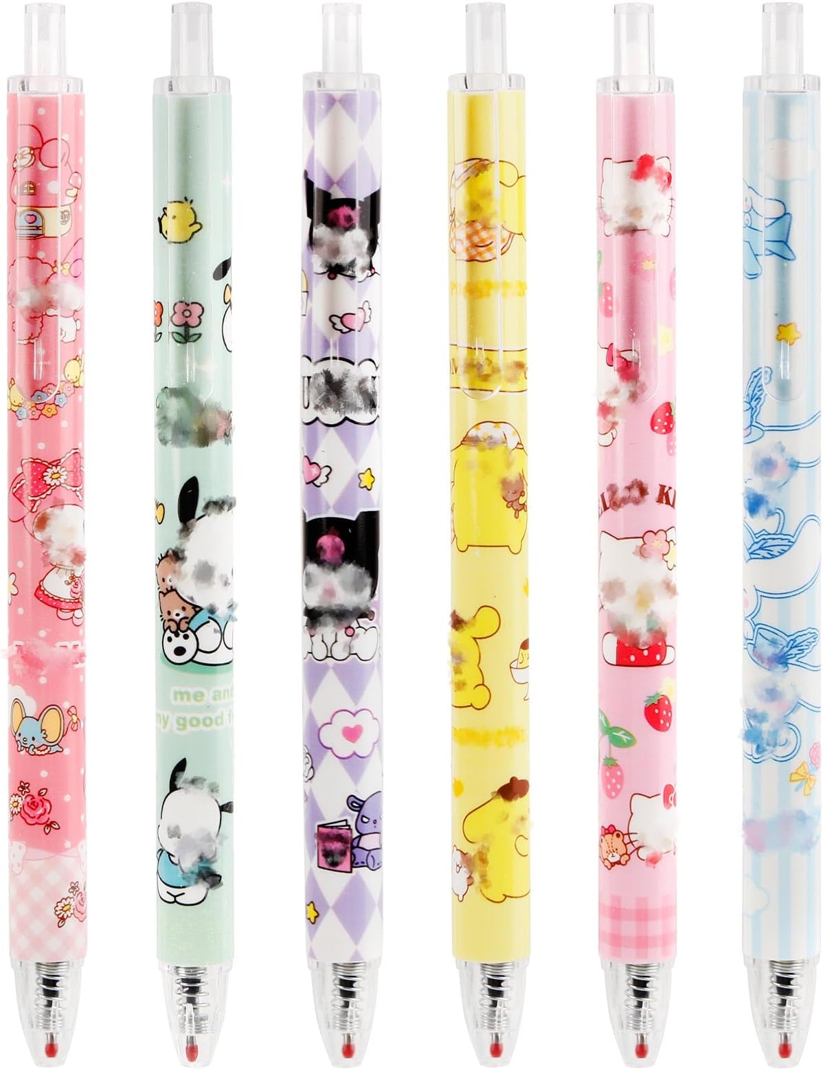 18 Pieces Cute Cartoon Click Gel Pens, Kawaii Pens, Cute Ballpoint Pens ...