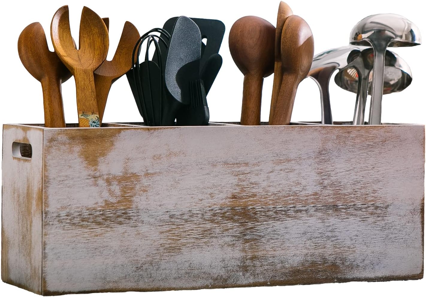 Amazon.com: Extra Large Wooden kitchen Utensil Holder, Utensil ...