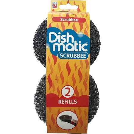 Pack of 2 Dishmatic Steel Scourer Refill Heads for Cleaning BBQ's, Hot ...