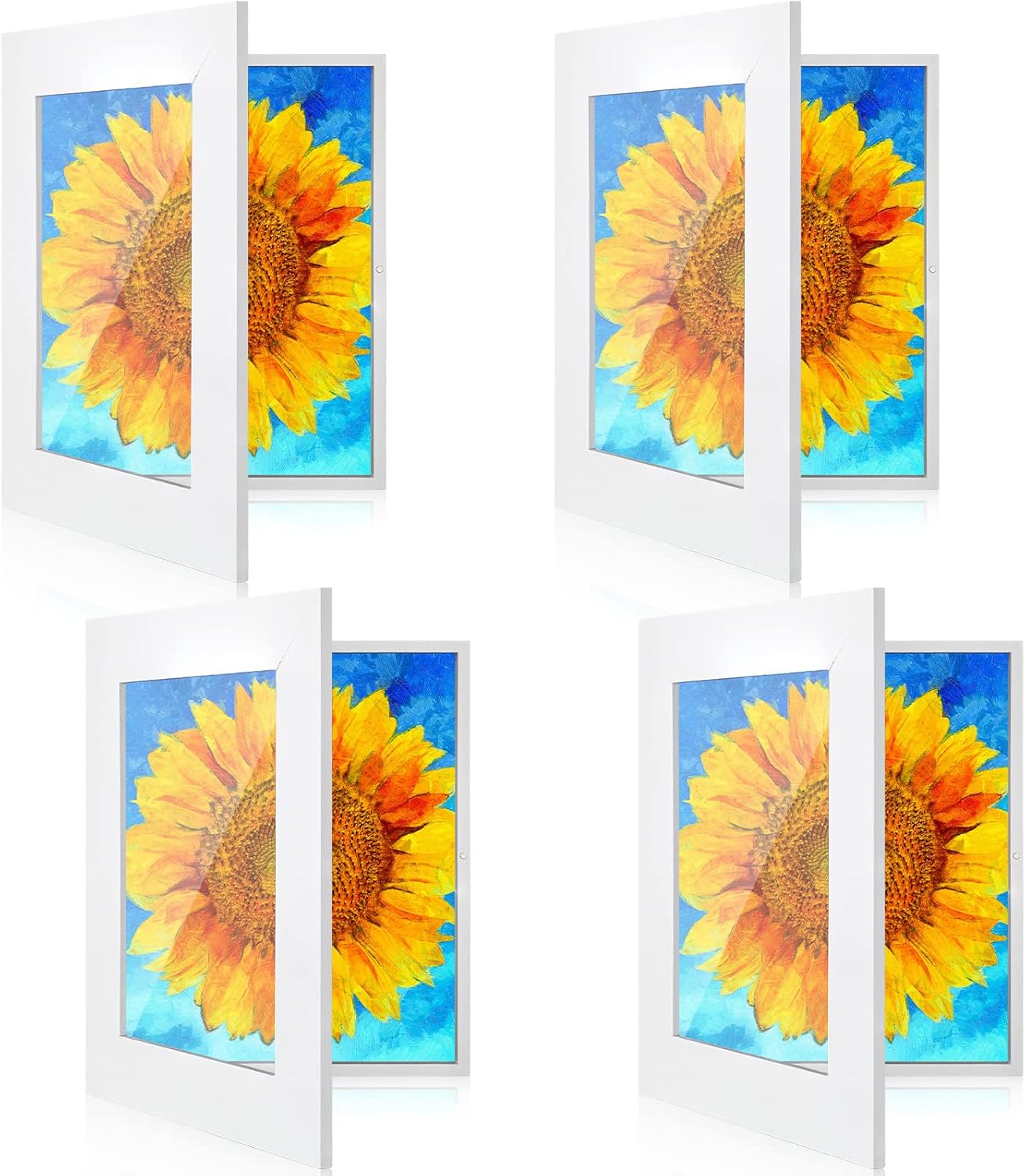 Amazon.com: Set of 4 Kid Artwork Picture Frame Wooden Kid Art Work ...