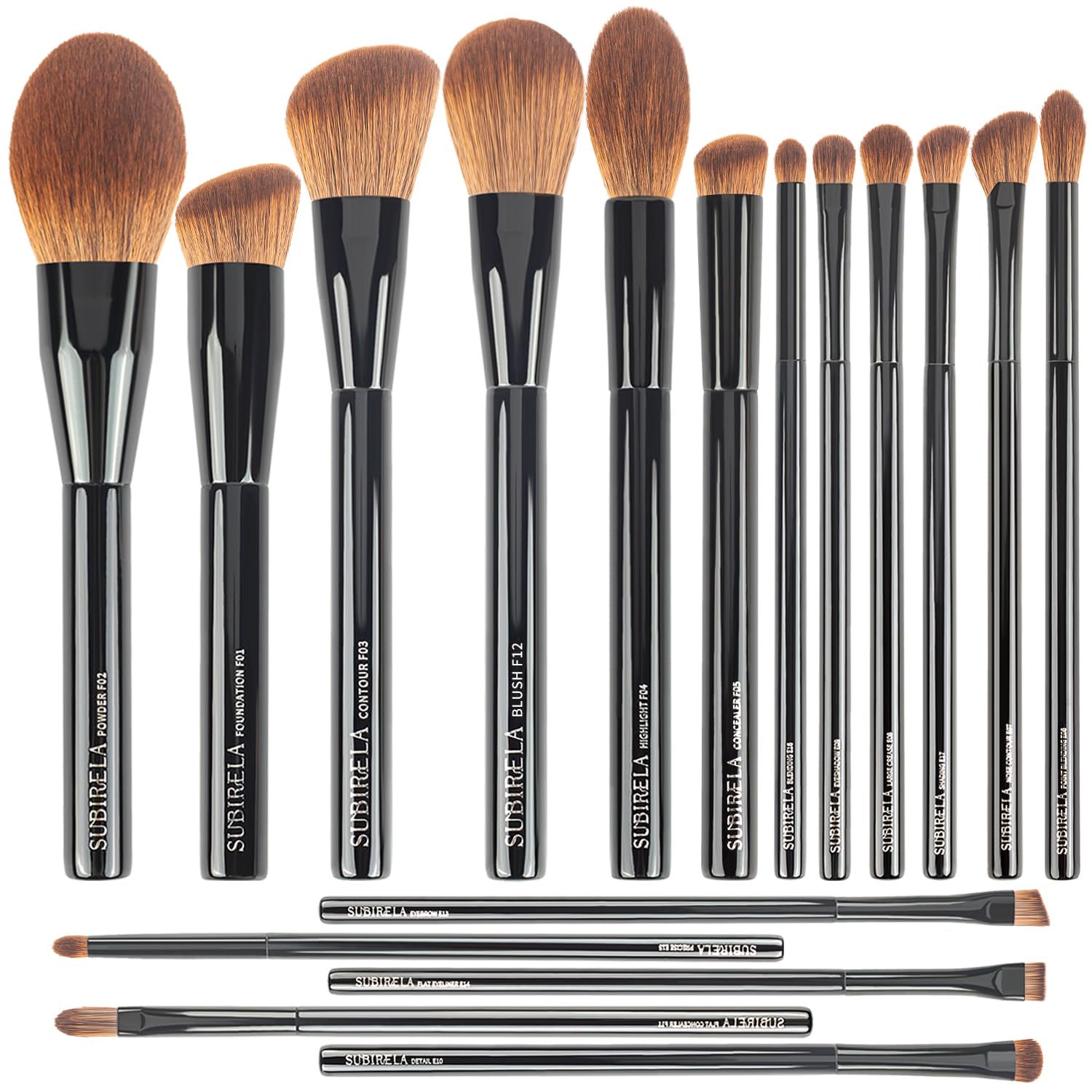 Amazon.com: Makeup Brush Set Professional, SUBIRELA 17Pcs Labeled ...