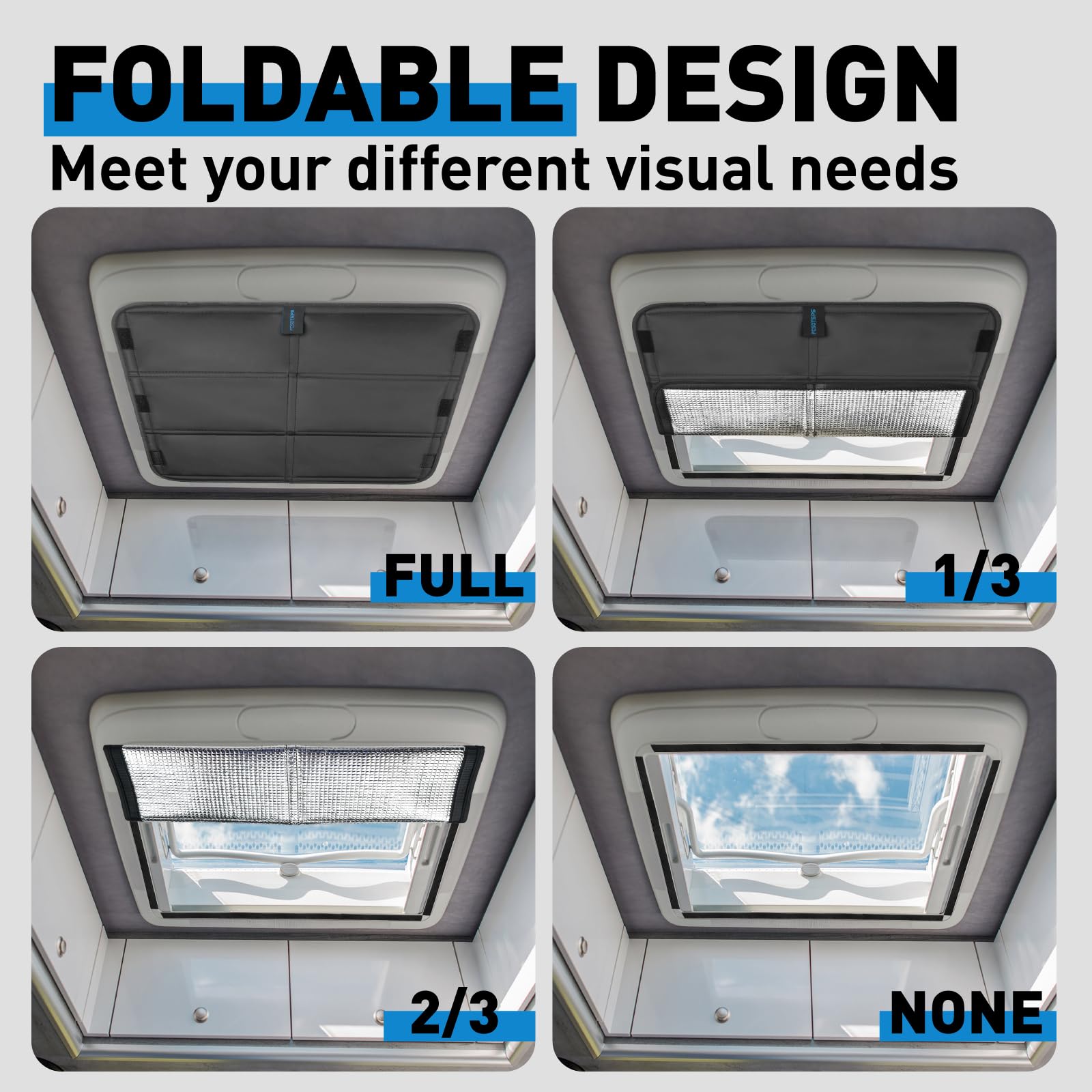 Snapklik.com : RV Skylight Window Shade, 16 X 16 Inch Cover, Foldable ...