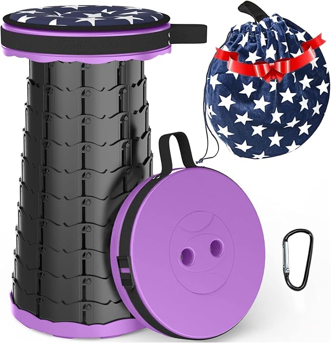 Amazon.com: Upgraded Telescoping Stool Collapsible Stool with Seat ...