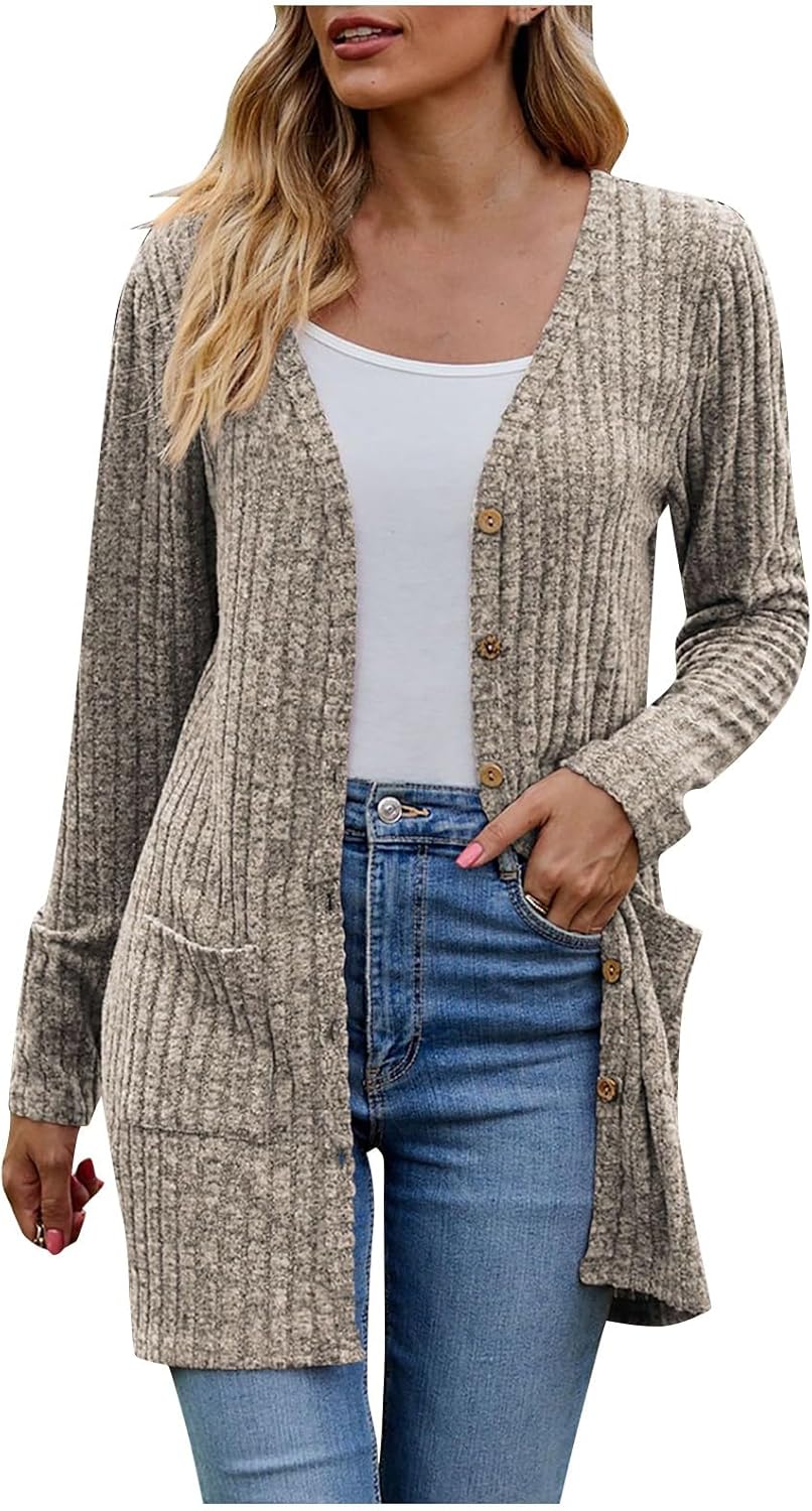 Amazon.com: Button Up Sweaters For Women,Casual Jackets For Women ...