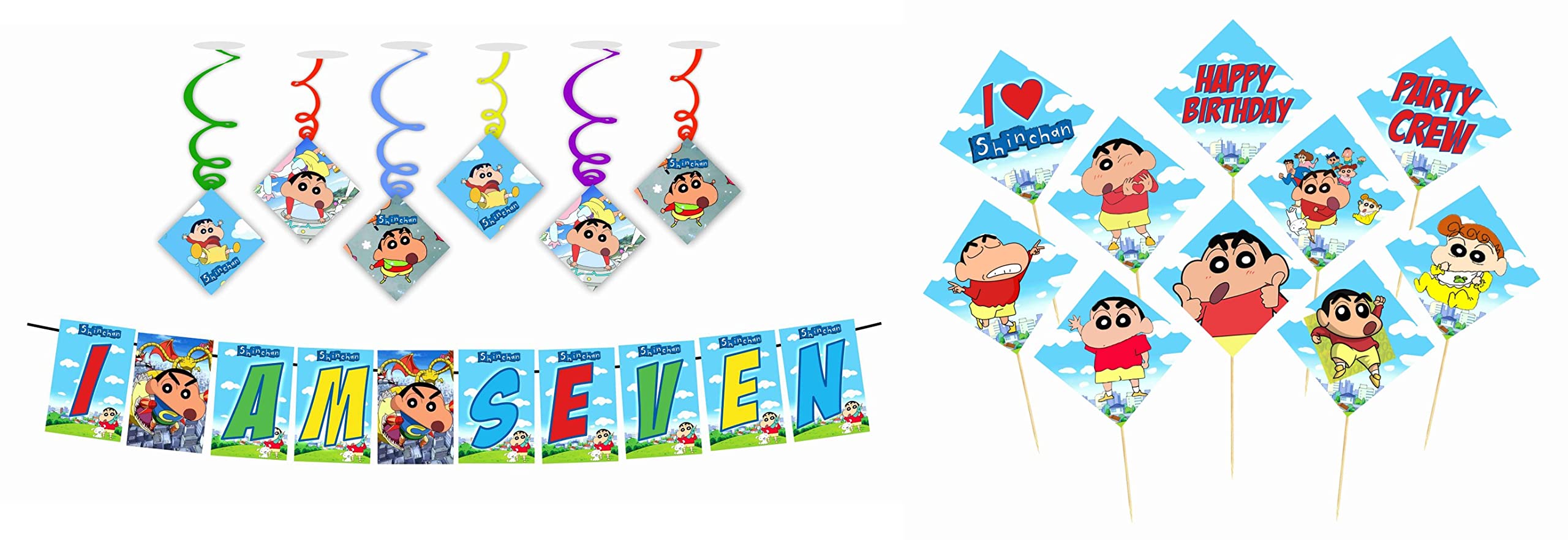Partyzon Shinchan Theme Props Banner Swirls For Shin Chan Theme ...