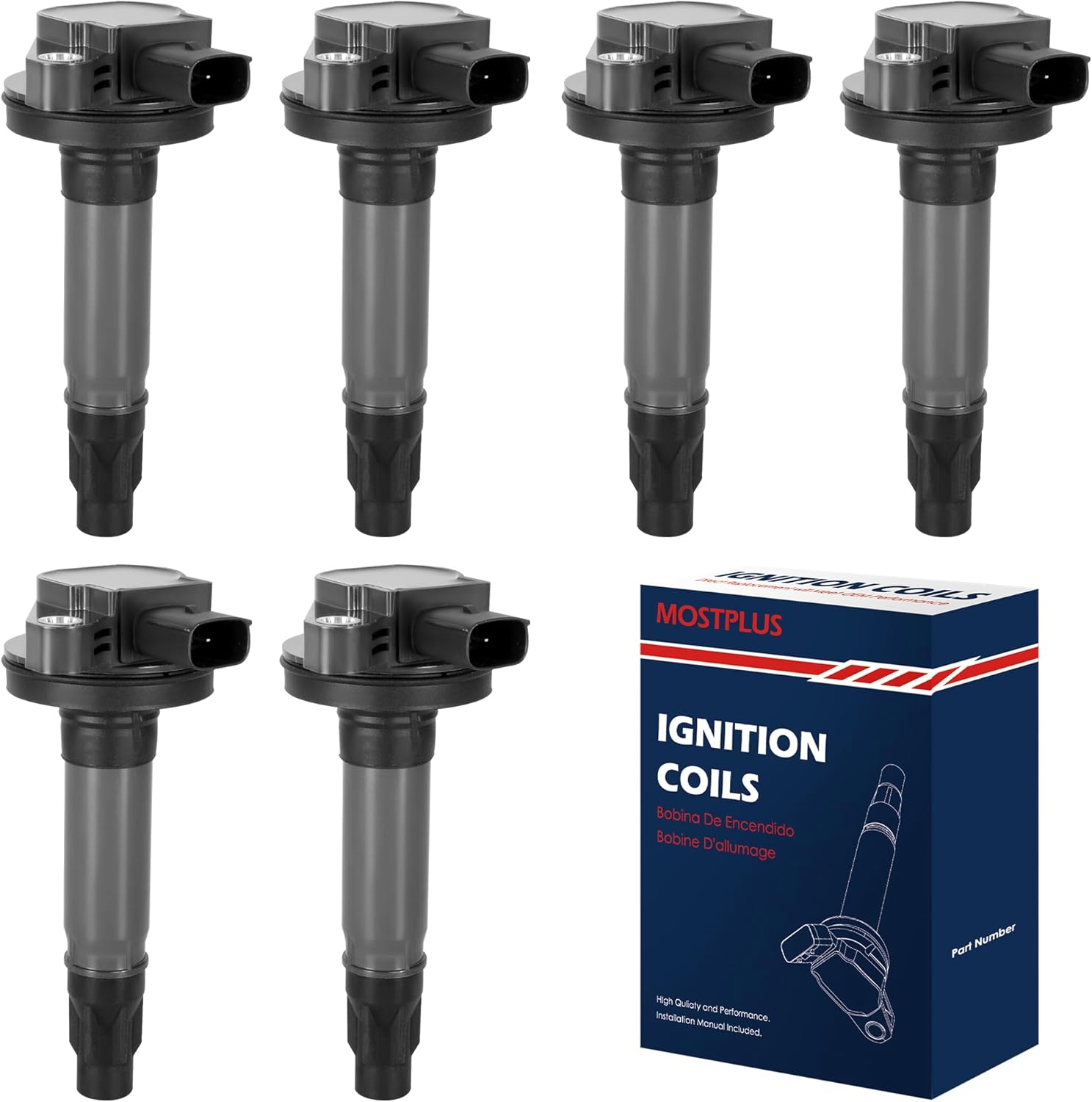 MOSTPLUS Ignition Coils Set of 6 Compatible for Ford Edge Flex Fusion ...