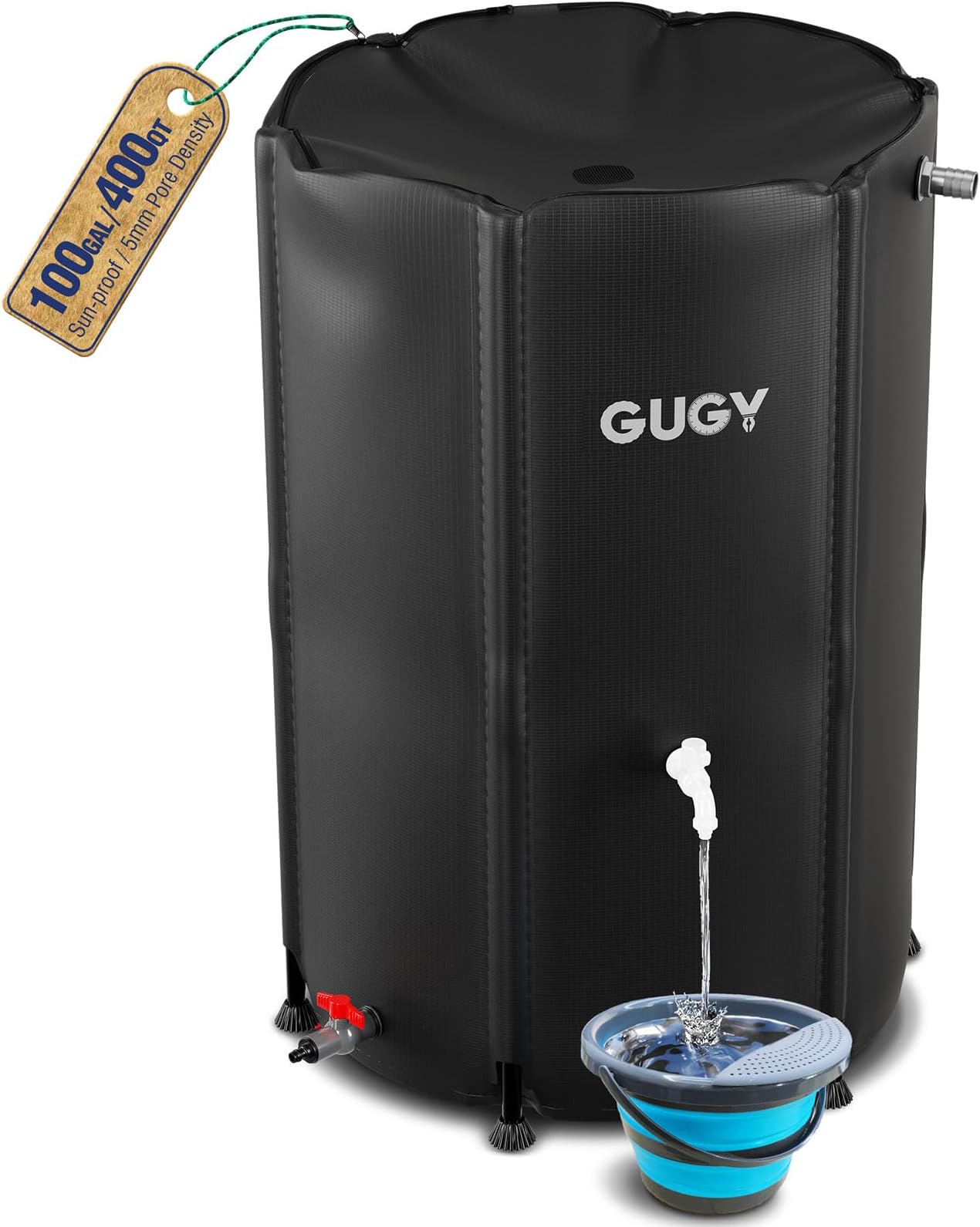 Amazon.com: GUGY Rain Water Collection Barrel - 100 Gallon Water ...