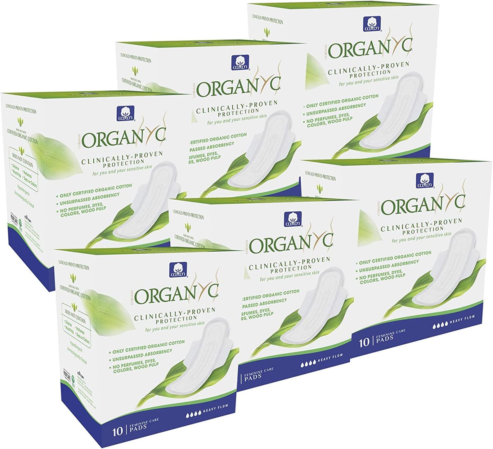 Amazon.com: Organyc 100% Certified Organic Cotton Feminine Pads with ...