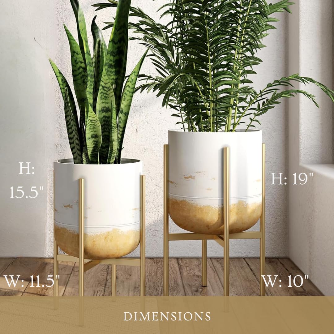Paloma White and Beige Modern Indoor Planters, Terracotta Stone ...