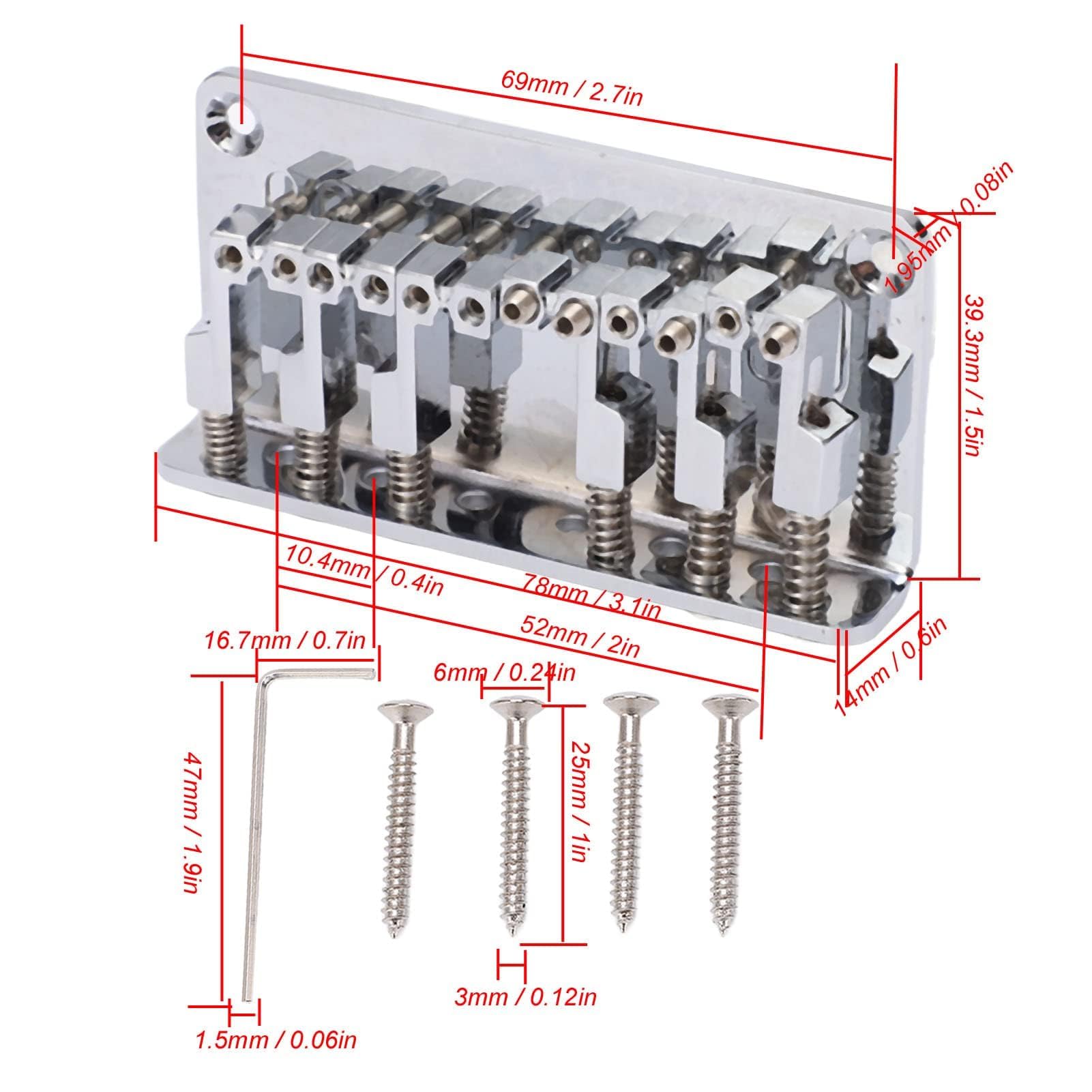 Snapklik.com : 6 String Electric Guitar Metal Fixed Hardtail Saddle ...