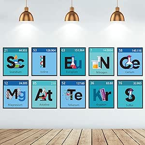 Amazon.com: 10 Pcs Science Classroom Decoration Banner and Poster for ...