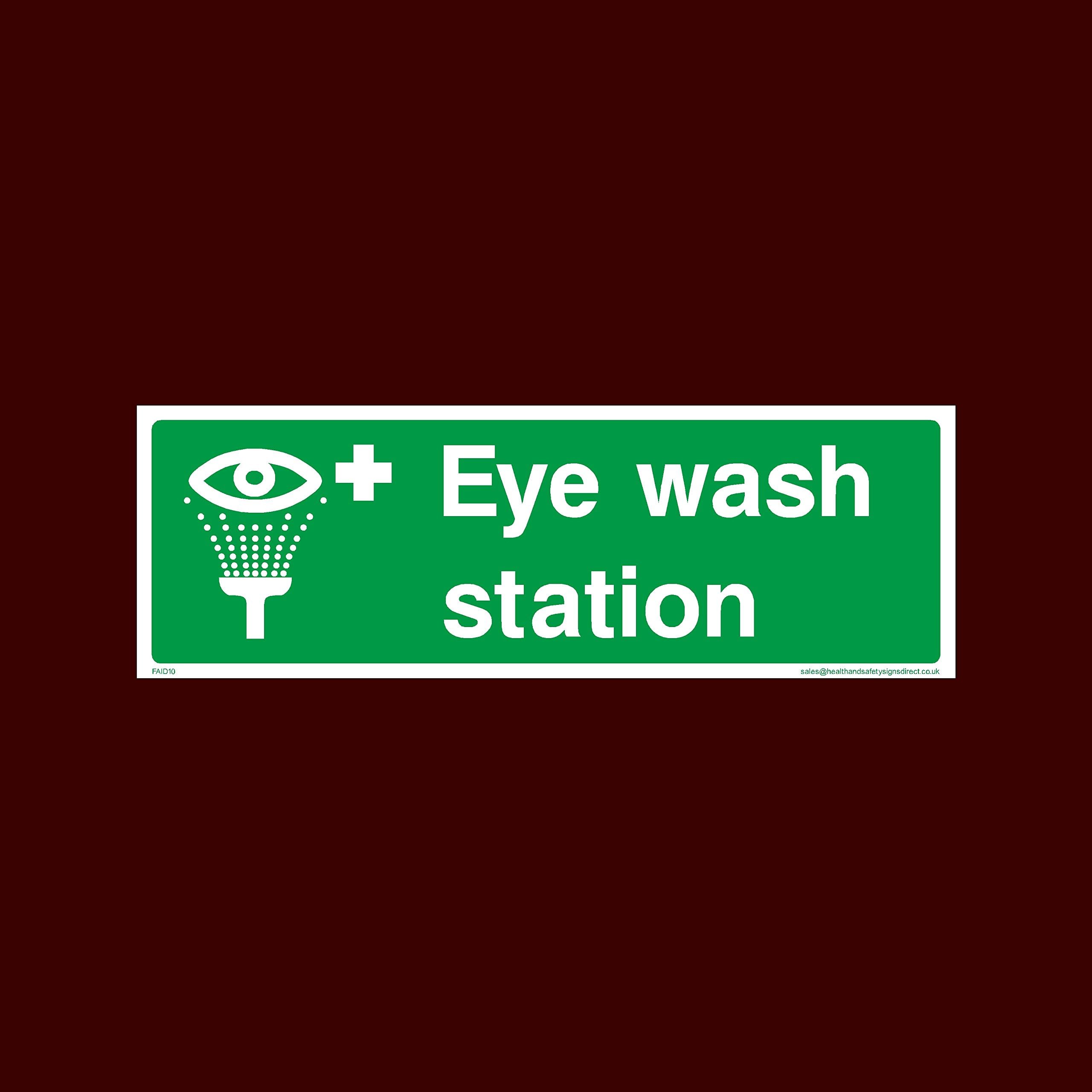 Eye wash safety sign - 1mm Plastic sign (200mm x 150mm) : Amazon.co.uk ...