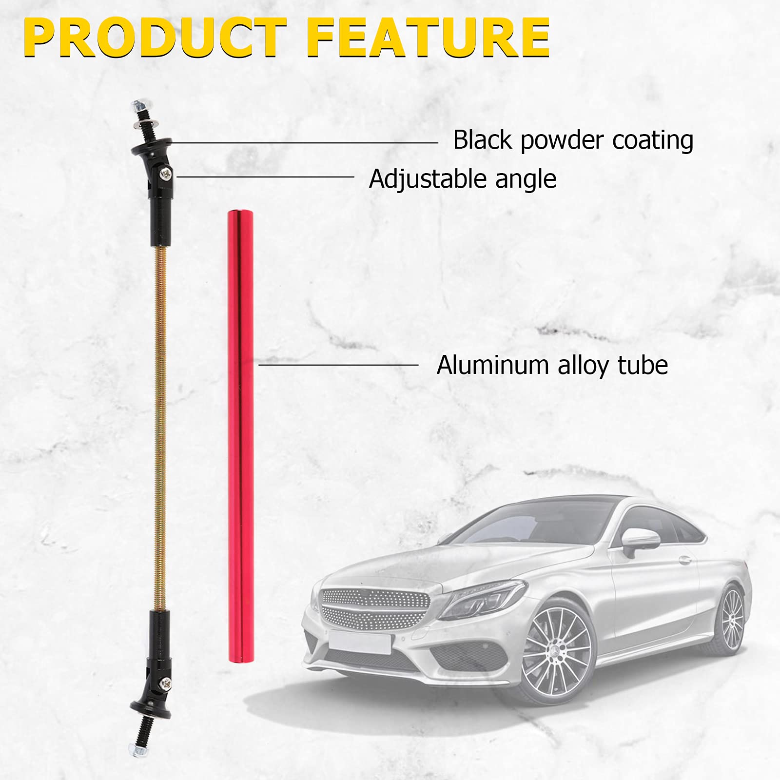 Snapklik.com : Splitter Strut Rods, 200mm Lip Splitter Support Rod ...