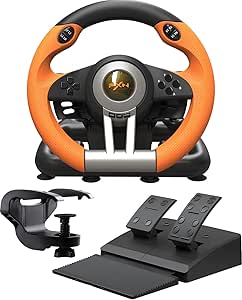 PXN V3 Pro Racing Steering Wheel, Steering Wheel with Pedal, 180° PC ...