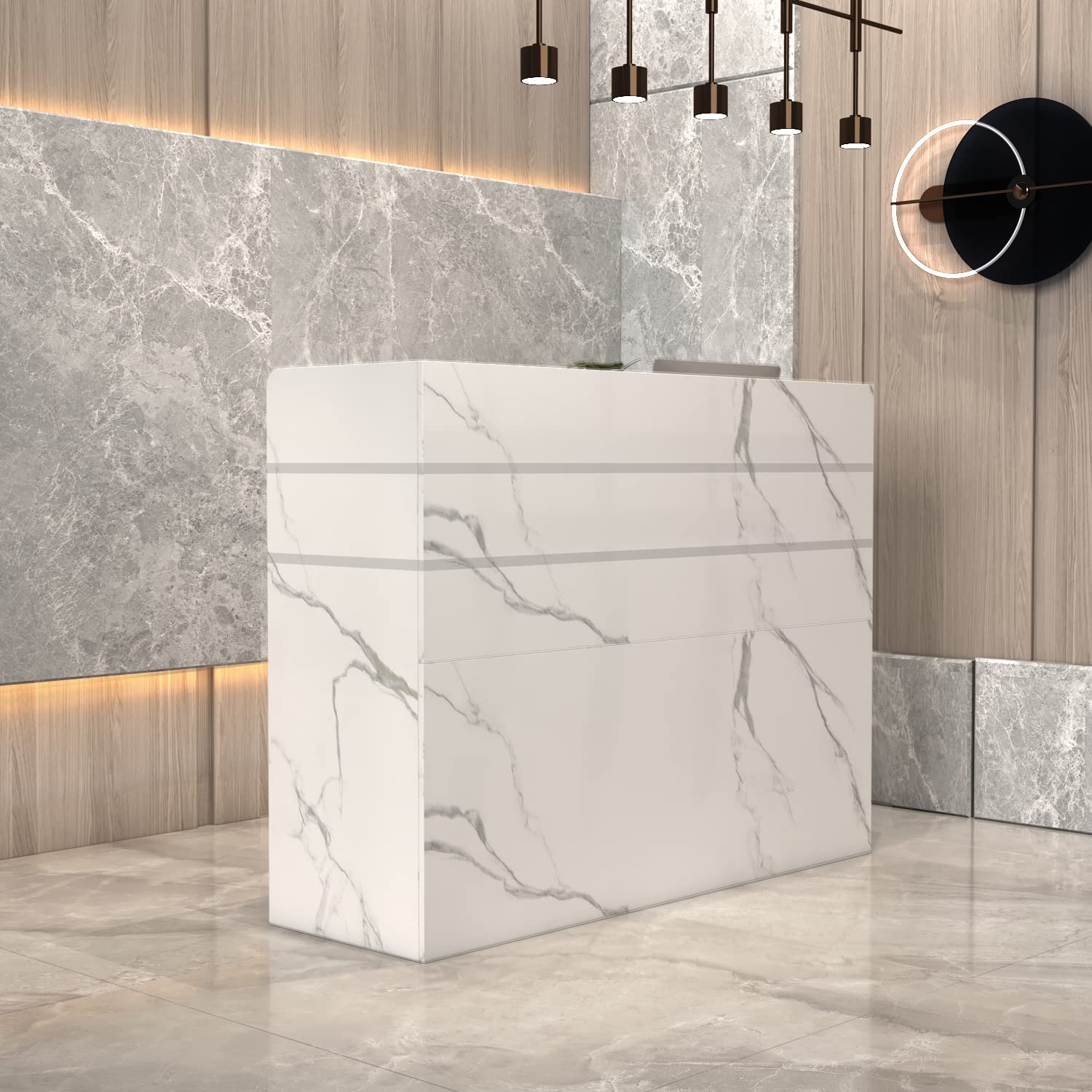 Buy AIEGLE Reception Desk with Counter Drawers & Storage Shelves ...