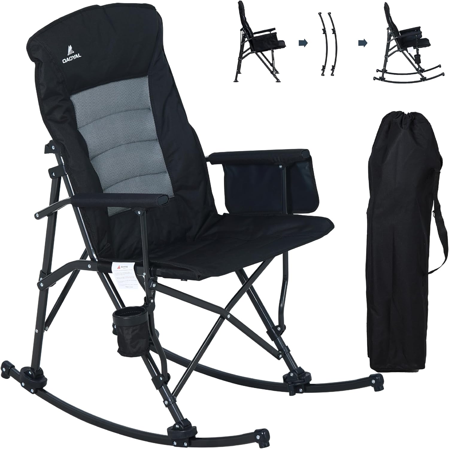 Amazon.com: Oversized Folding Rocking Camping Chair for Adults ...