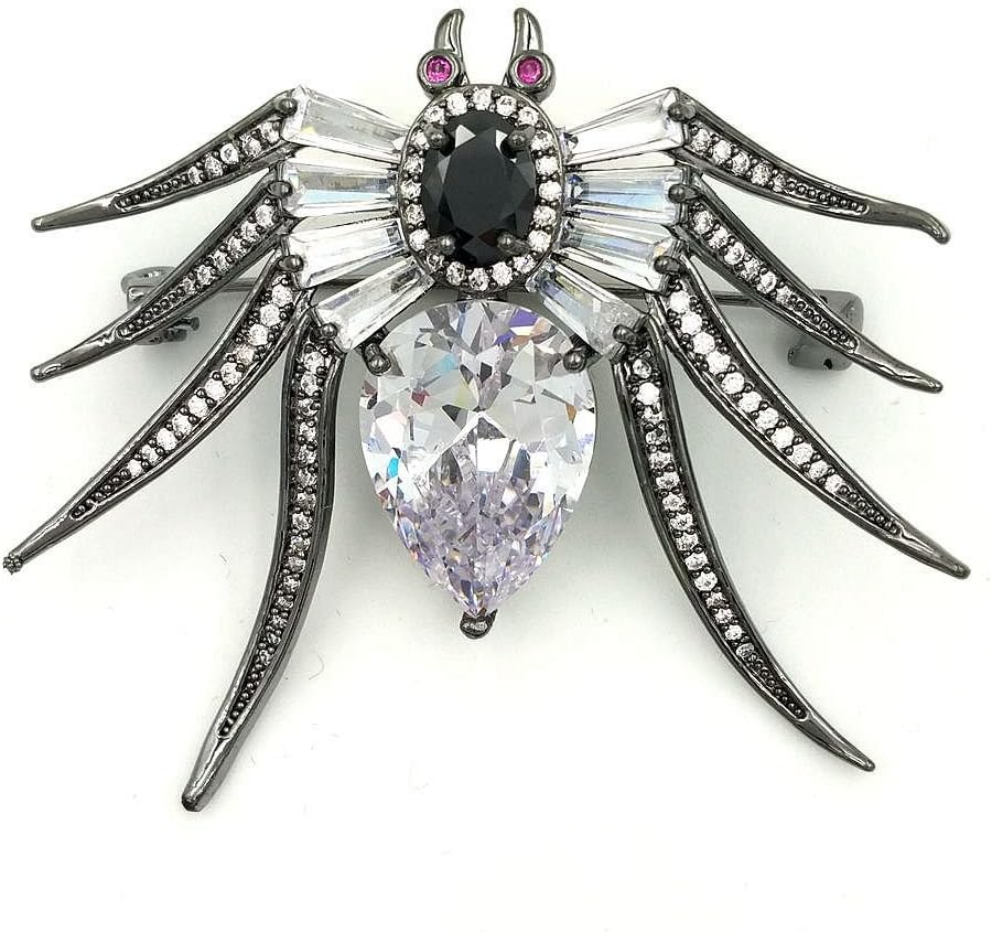 Amazon.com: DREAMLANDSALES Antique Black Spider Brooch with Pear and ...