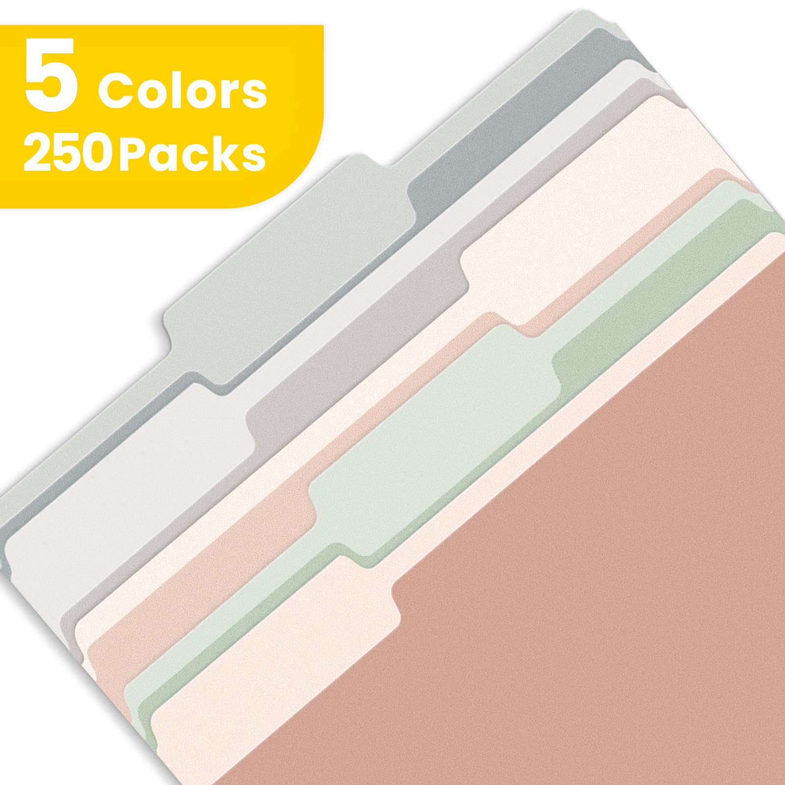 Snapklik.com : File Folders Letter Size Pastel Colors, 250 Pack Manilla ...