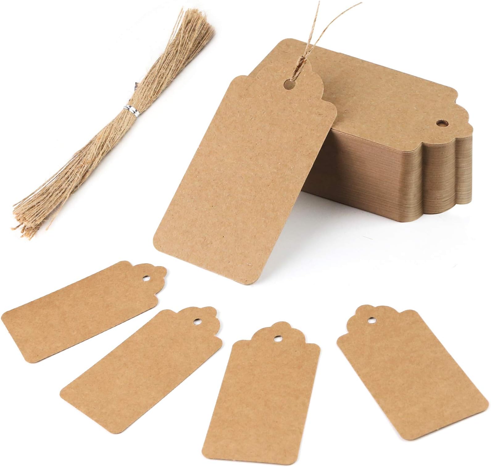 HAKACC Brown Gift Tags, 100 PCS 7 x 4cm Kraft Gift Tags Brown Paper ...