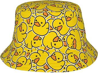Amazon.com: Rubber Duck Fashion Bucket Hat for Women Men Teens Unisex ...