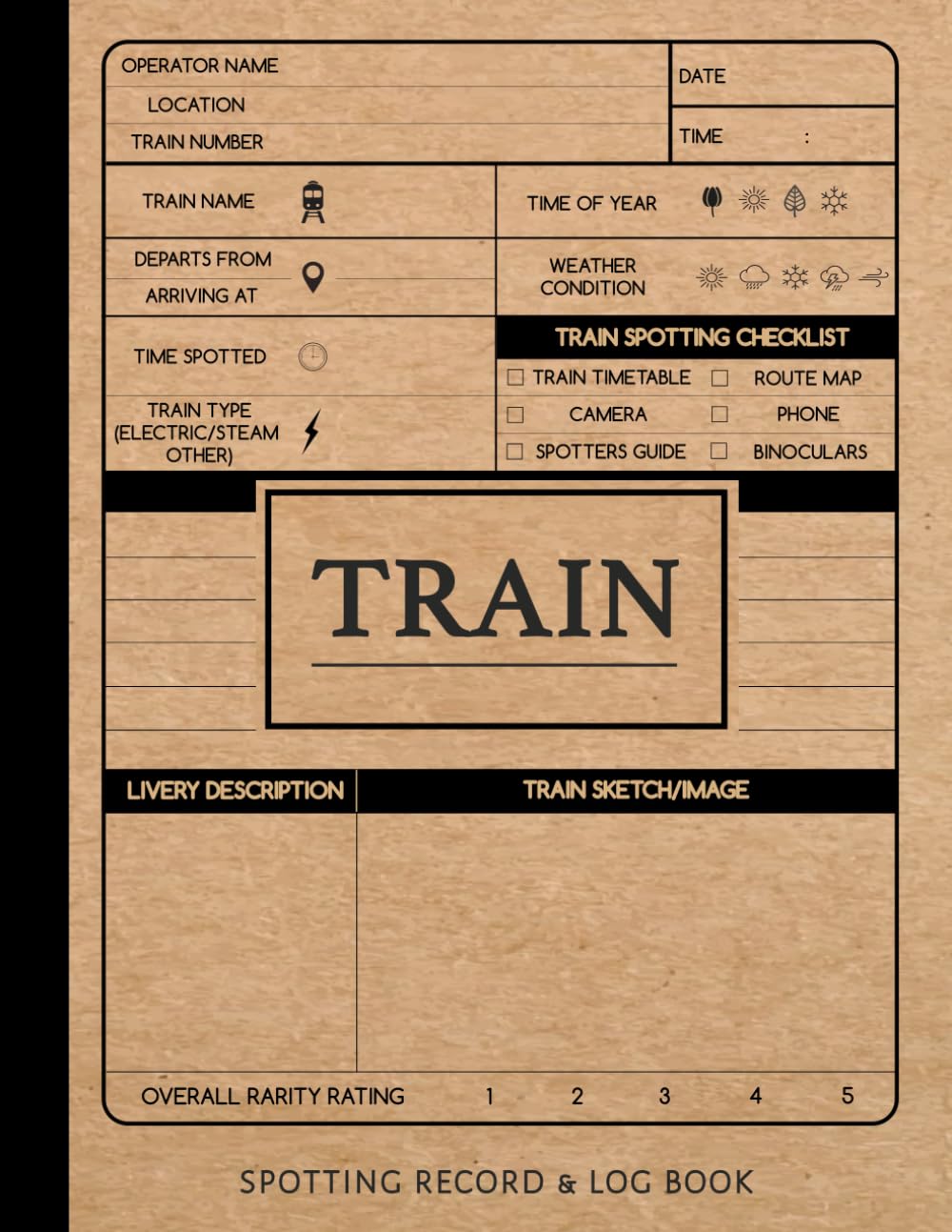Trainspotting Record & Log Book: Locomotive Spotters Journal. Detail ...